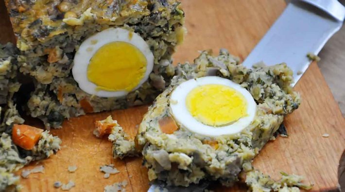 Drob vegetarian cu linte si ciuperci (Drob fara carne)