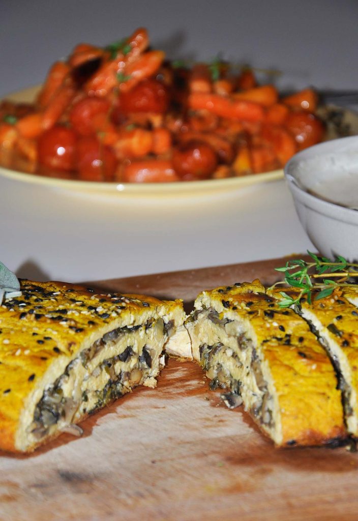Tofurkey Roulade with Mushrooms