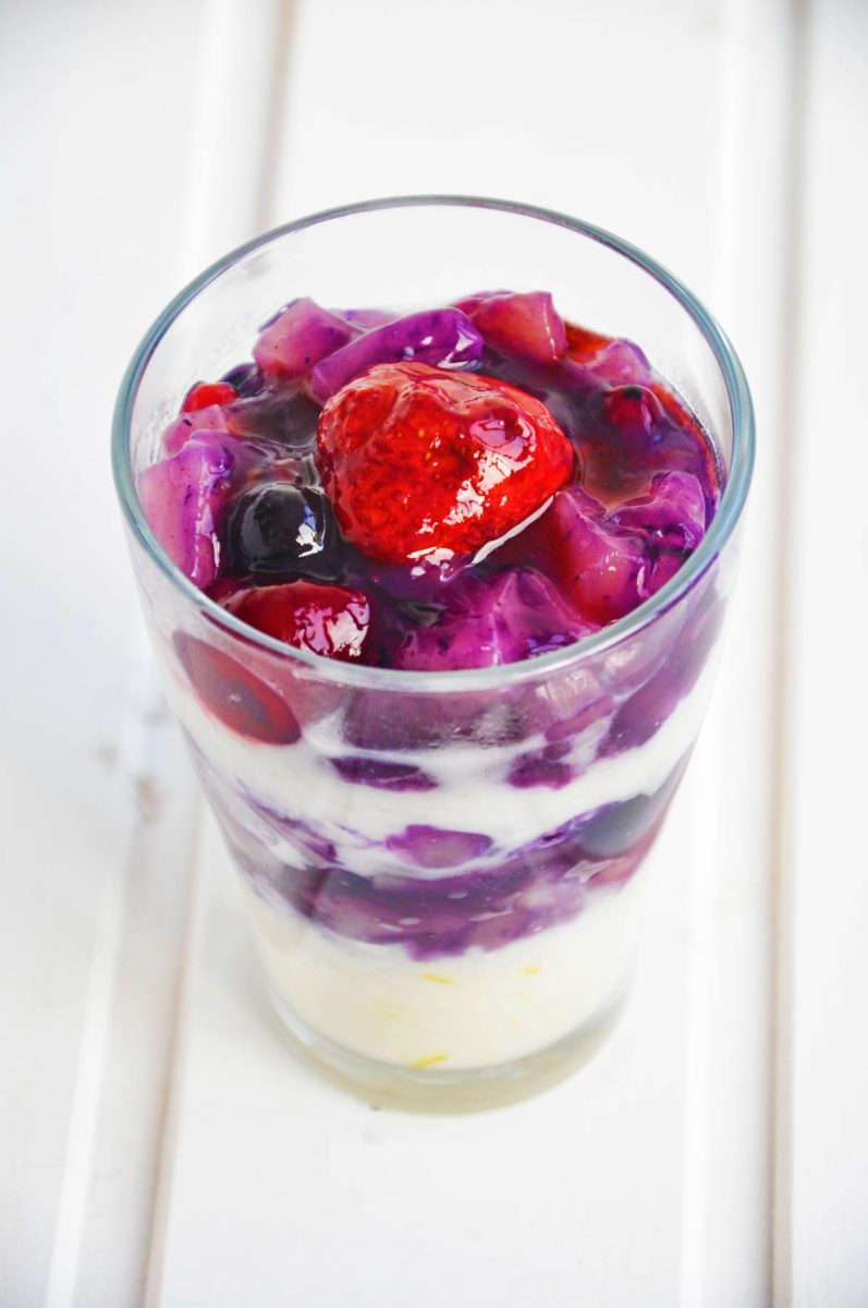 Coconut Rice Pudding with Fruit Topping