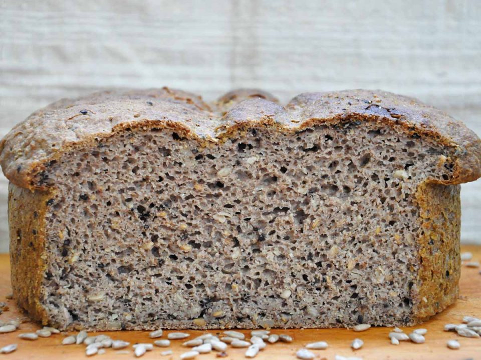 Easy No Knead Gluten-Free Rustic Bread | High-Fiber