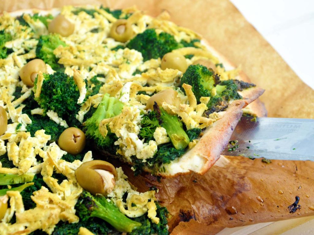 Best Gluten-Free Pizza Crust Recipe + Green Vegan Pizza