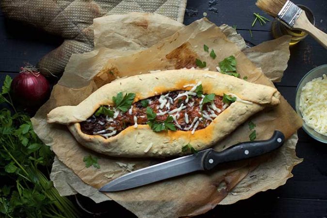 Turkish Pide - "Stuffed Pizza" | Gourmandelle