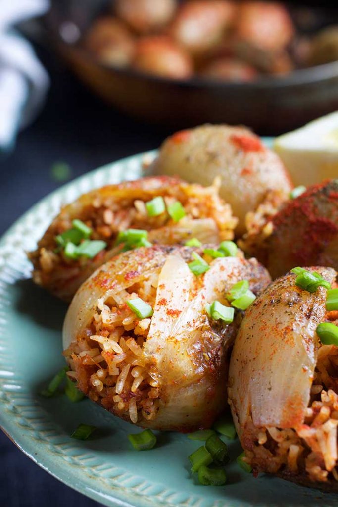Roasted Stuffed Onions (Lebanese Recipe)