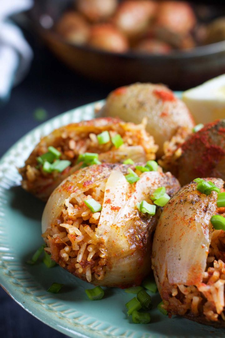 Roasted Stuffed Onions (Lebanese Recipe)