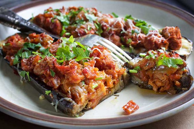 Imam Bayildi (Turkish Stuffed Eggplants)