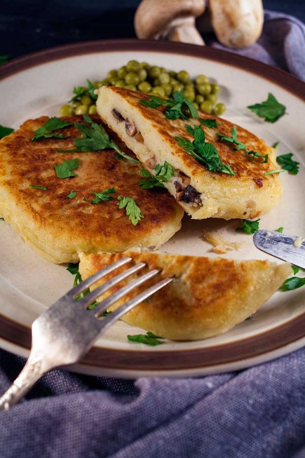 Potato Cutlets with Mushroom Stuffing (Draniki)