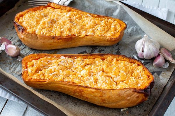 Cheesy Baked Butternut Squash - Gourmandelle