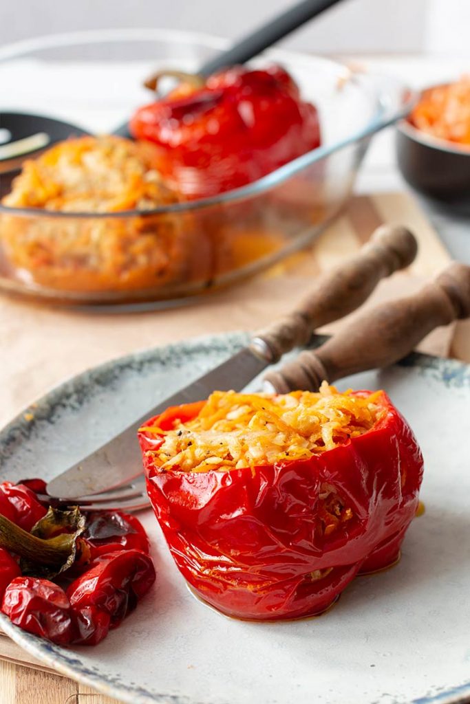 Halloween Stuffed Peppers - Gourmandelle