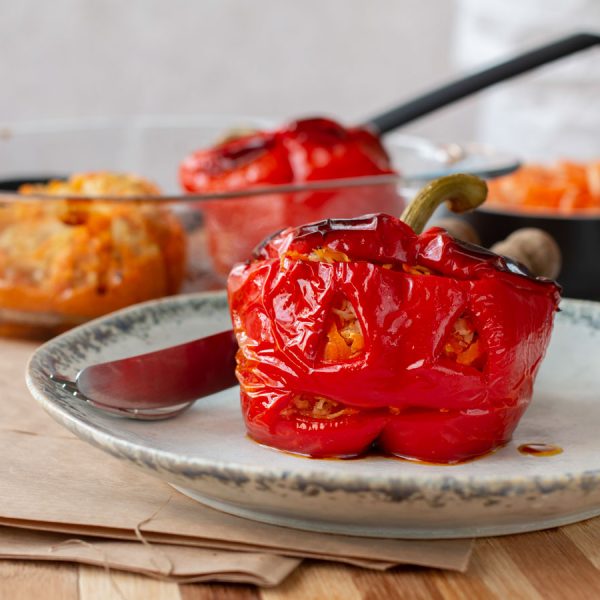 Halloween Stuffed Peppers - Gourmandelle