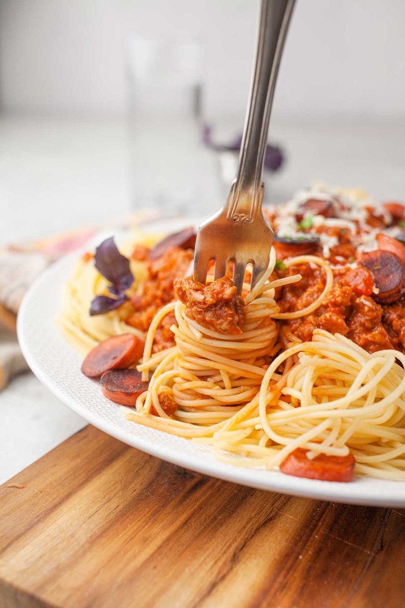 Filipino Spaghetti Made Vegan