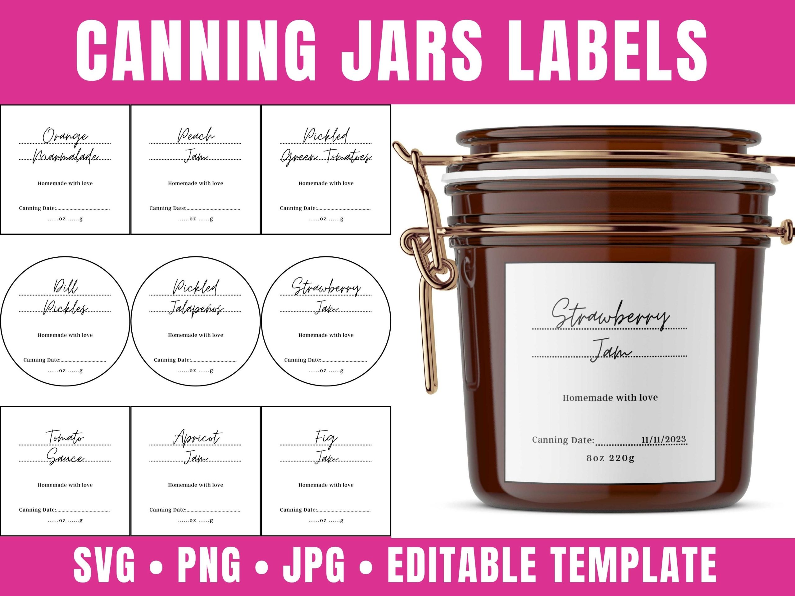 Canning Labels Template | Editable & Printable - Gourmandelle