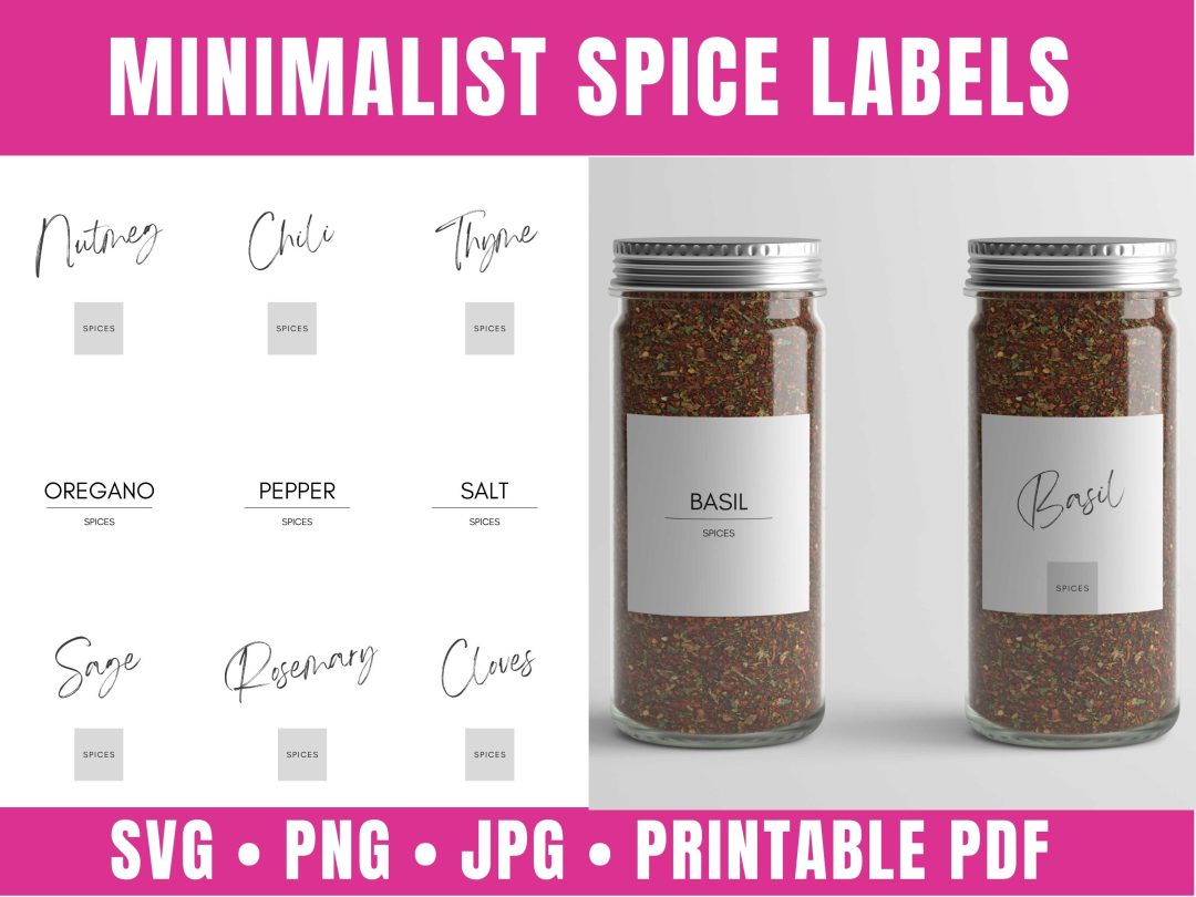 Minimalist Spice Labels Template | Editable & Printable