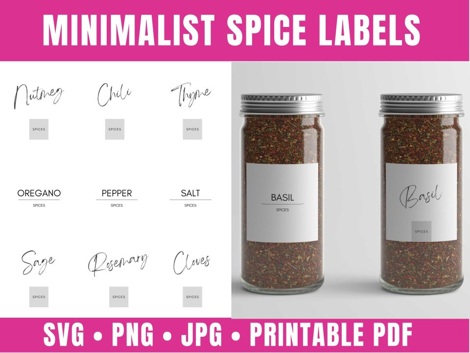 Minimalist Spice Labels Template | Editable & Printable