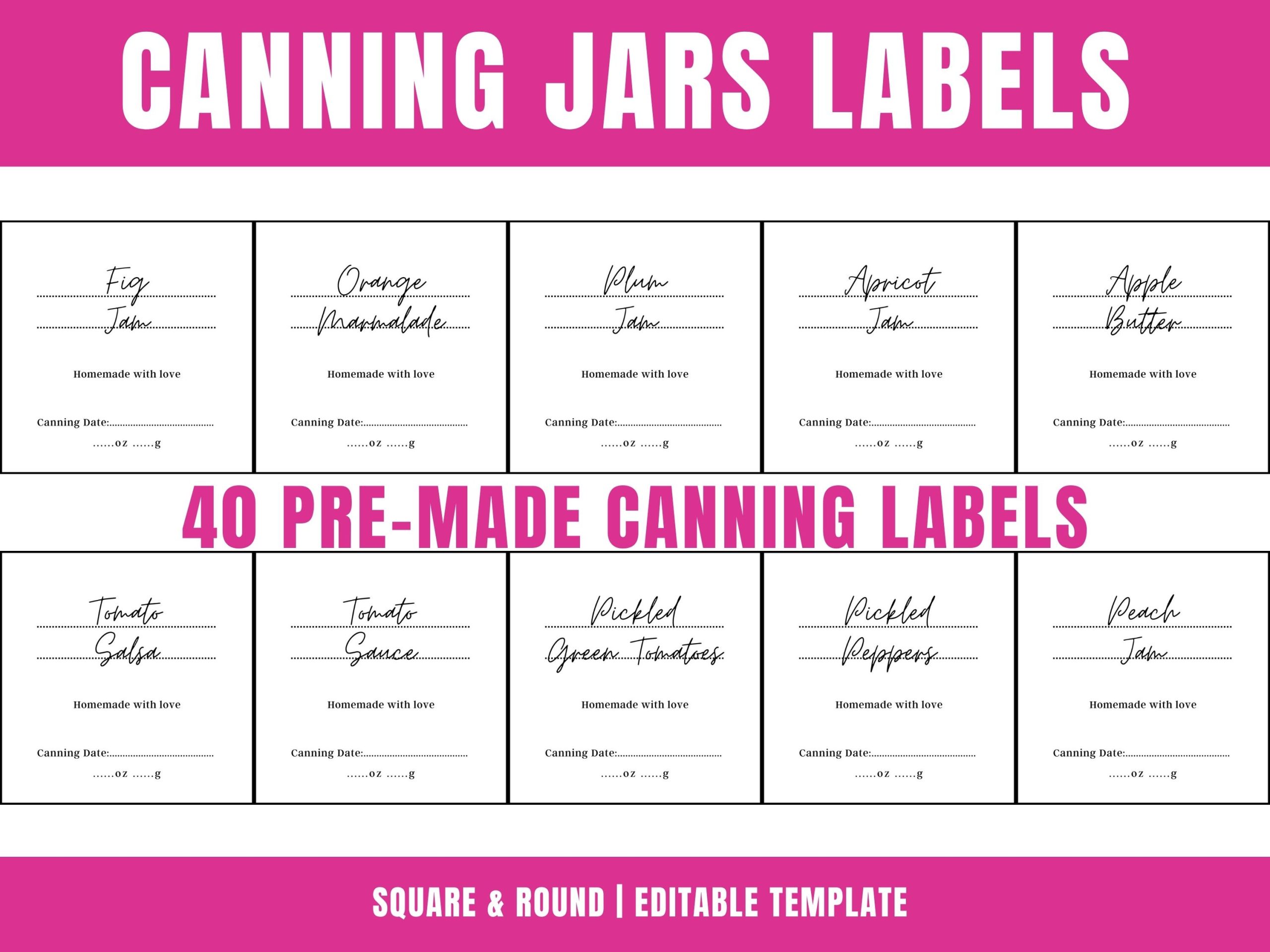 Canning Labels Template | Editable & Printable - Gourmandelle