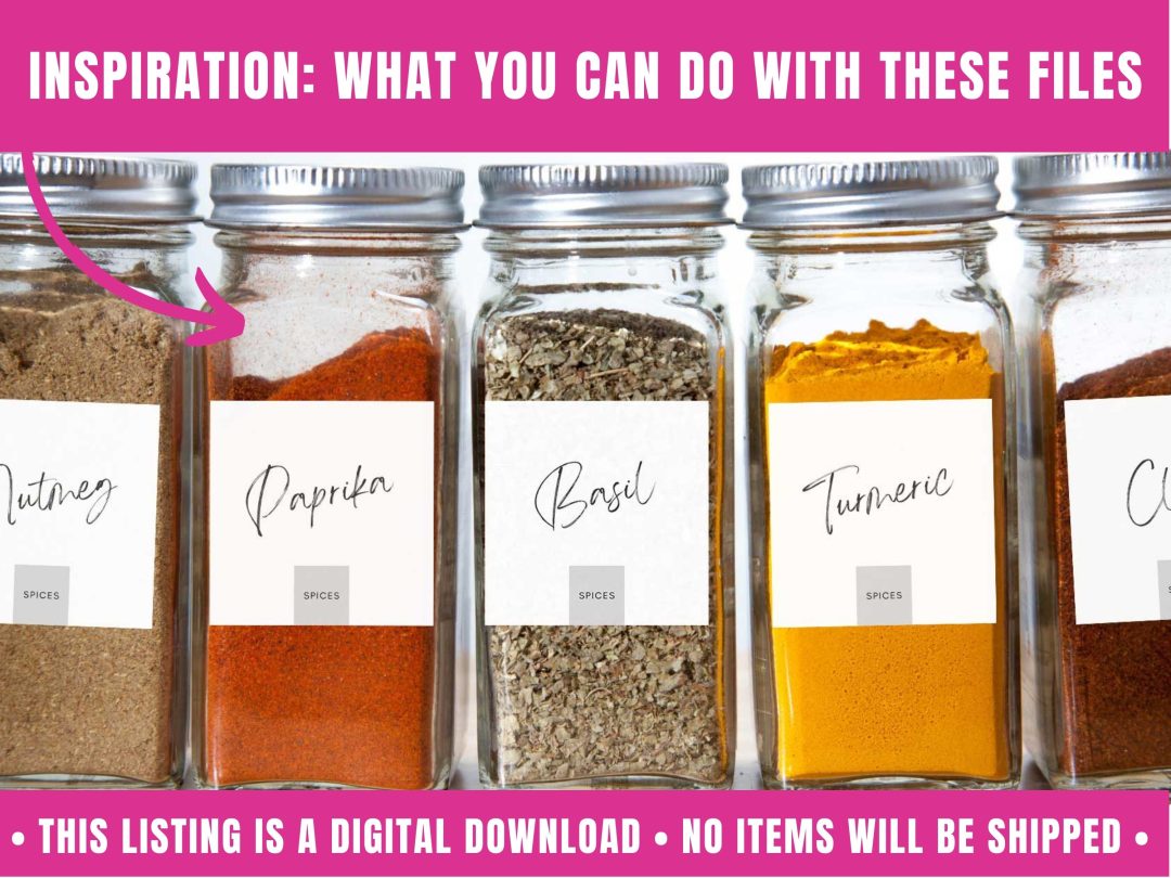 Minimalist Spice Labels Template | Editable & Printable