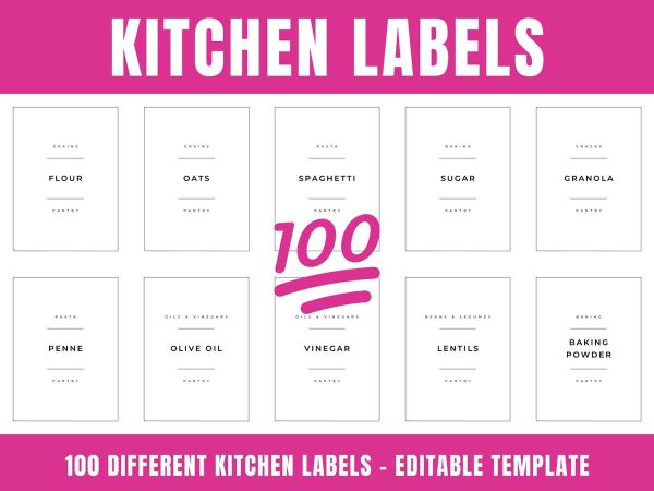 Kitchen Labels Template | Editable & Printable